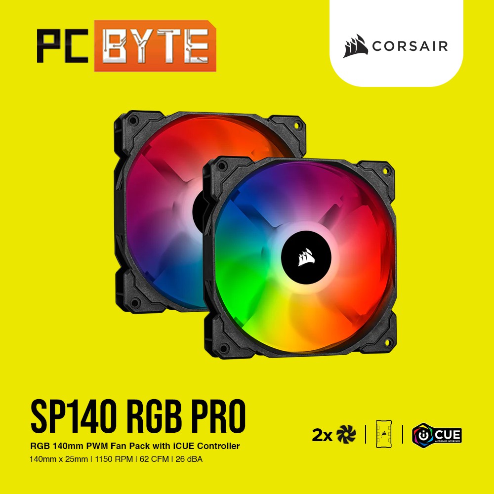 CORSAIR iCUE SP140 RGB Pro Performance With Lighting Node Core - Single Fan KT/Dual Fan Kit ...