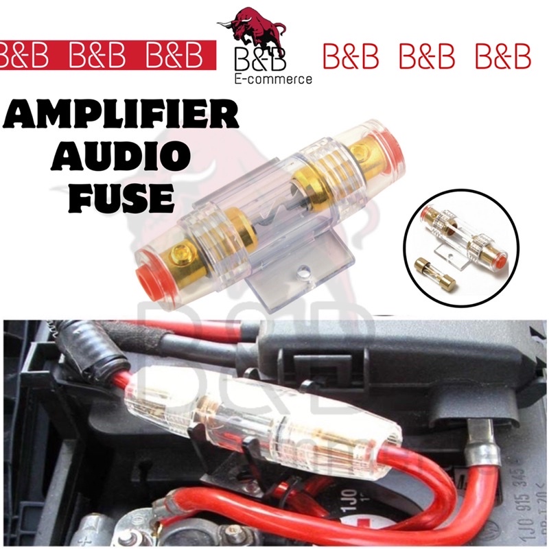 Car Audio In line 4 or 8 Gauge AWG AGU Fuse Holder Box with 60 Amp Fuse ...