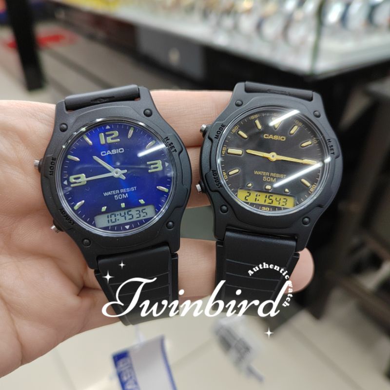 AW-49HE Casio Analog Digital Quartz Dual Time AW-49HE-2 AW49HE-1 Men's ...