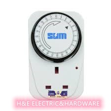 SUM 24hrs 13A 3 Pin Analogue Programmable Timer 0024 / Digital Plug-in Timer 0026 With SIRIM 24 ...