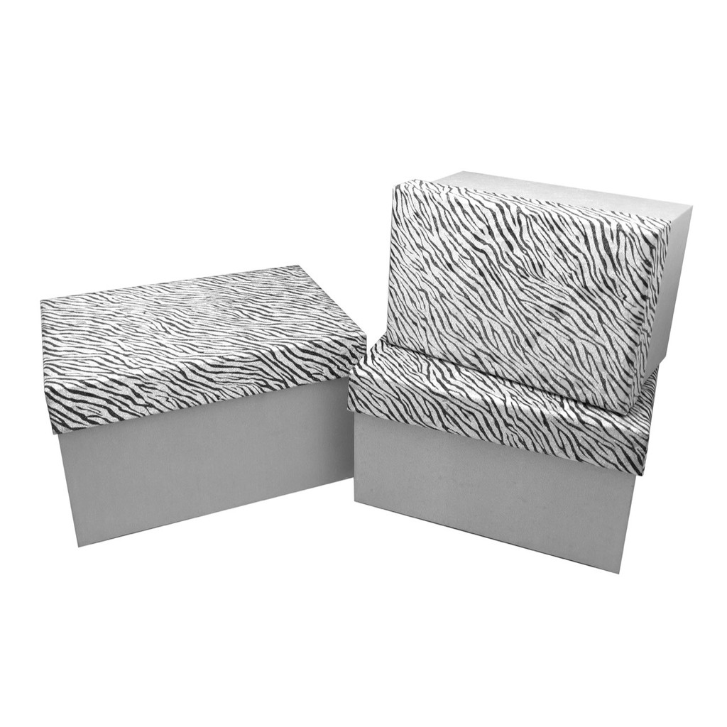 (Clearance Stock) Raya Box - 3 in 1 Zebra Black White Round Shape box ...