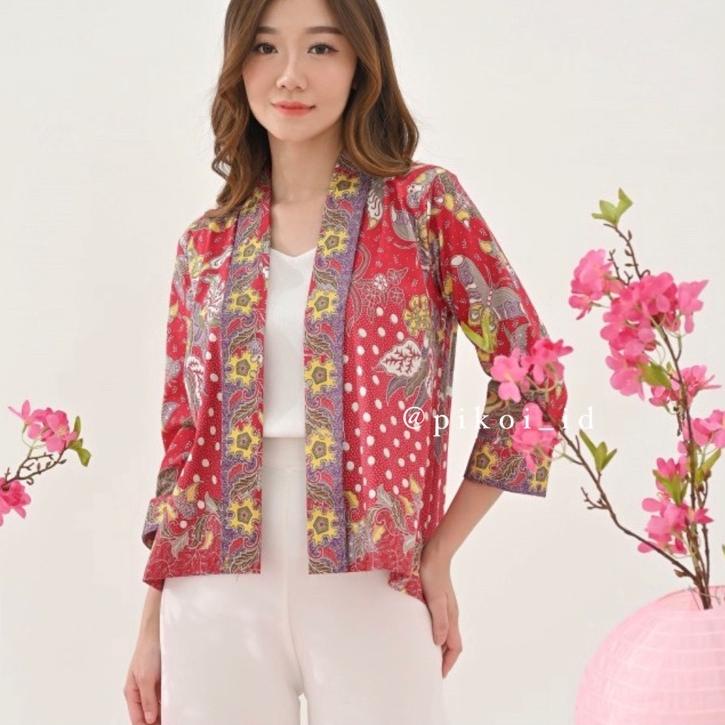 Trendy Outer batik Women/modern batik blazer/Girls batik Shirt/Office ...