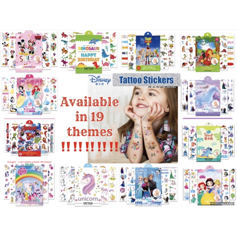 4in1 Tattoo Kid's Disney Temporary Tattoo pack Assorted Temporary ...
