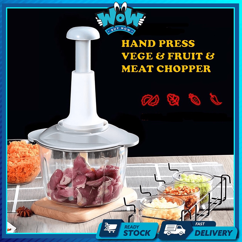 HAND PRESS FOOD CHOPPER MANUAL HAND GRINDER MANUAL FOOD VEGETABLE ...
