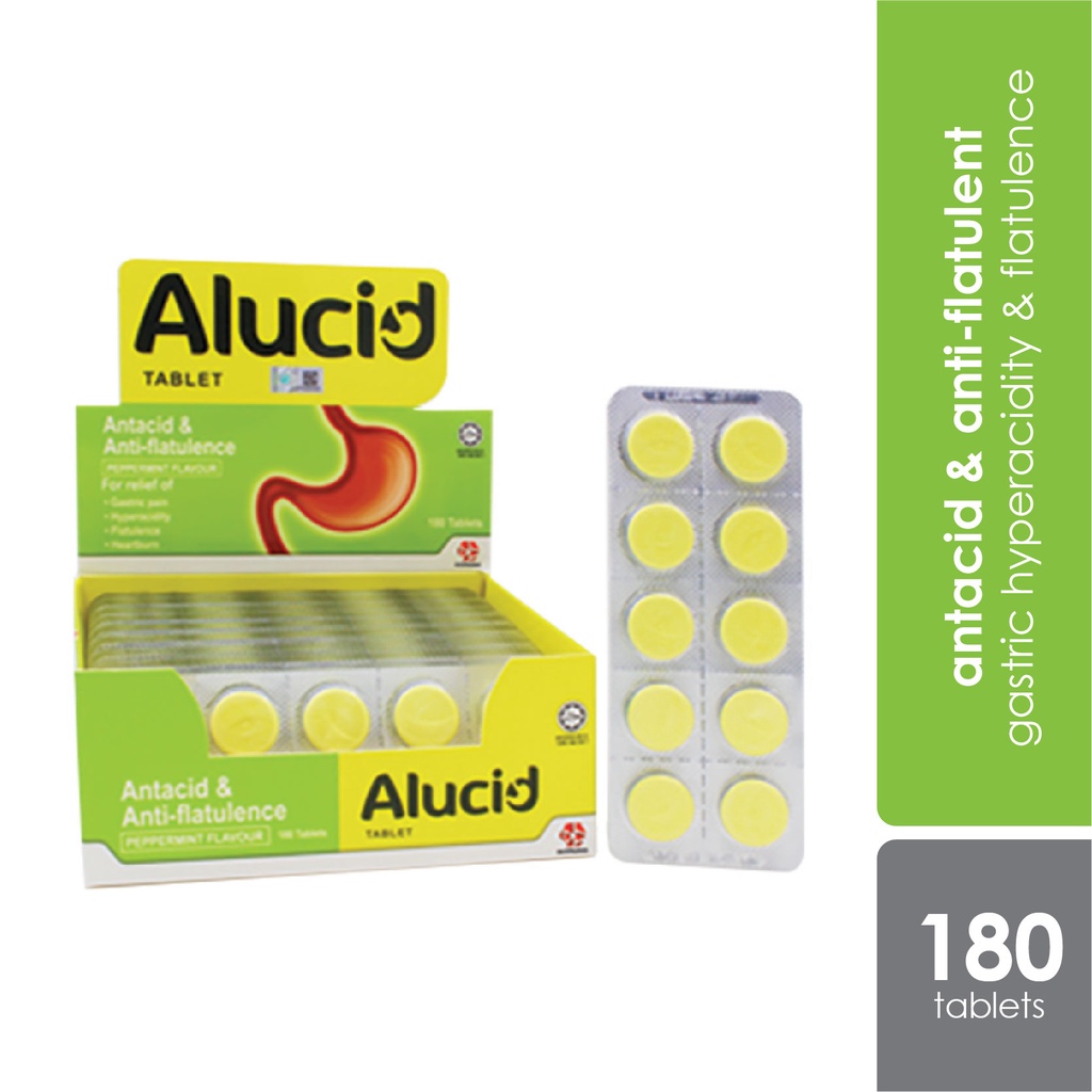 Alucid Antacid & Anti-Flatulent/Gastric (18 x 10's) | Shopee Malaysia