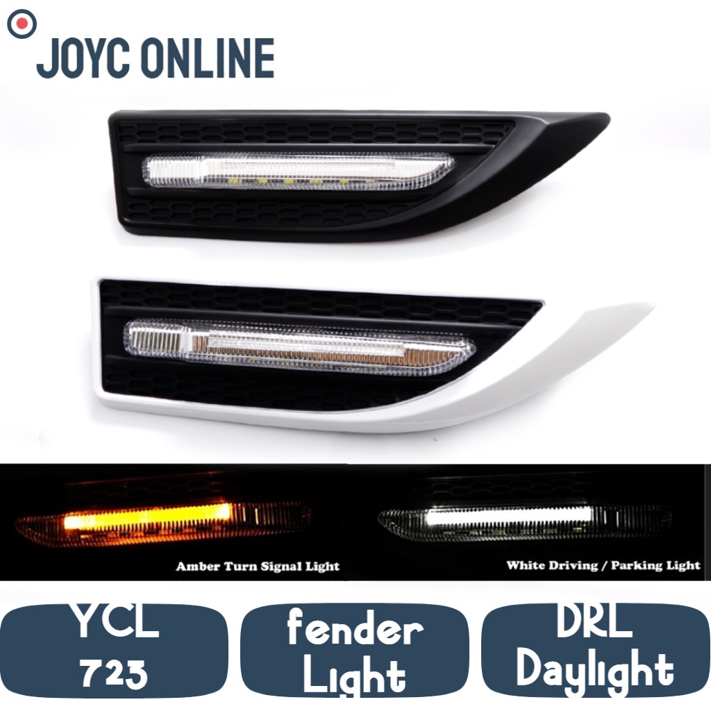 Universal DRL Daylight Daytime Running Light with turn signal 3 in 1 function fender lamp LED ...