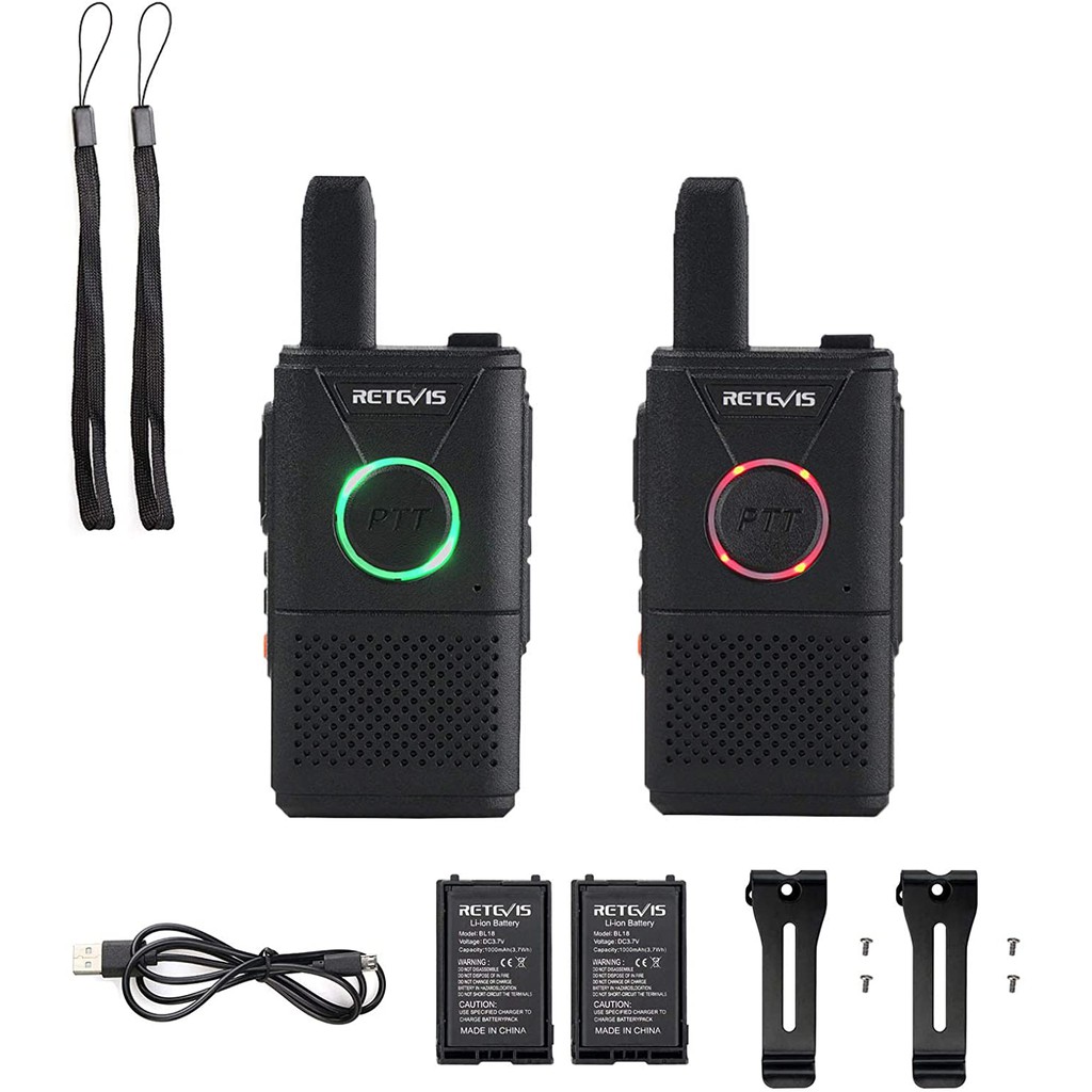Retevis RT618 Mini Walkie Talkie License Free PMR446 Dual PTT 2 Way ...