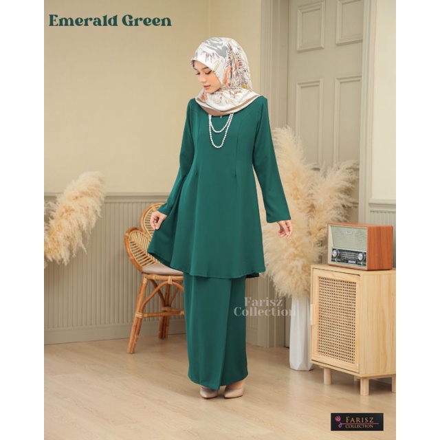 Baju Kurung Riau Emerald green (Moden) Ready Stock | Shopee Malaysia