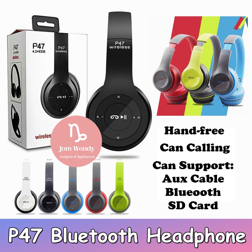 P47 Bluetooth Headphone Extra Bass Wireless Headphones Headset With Mic ...