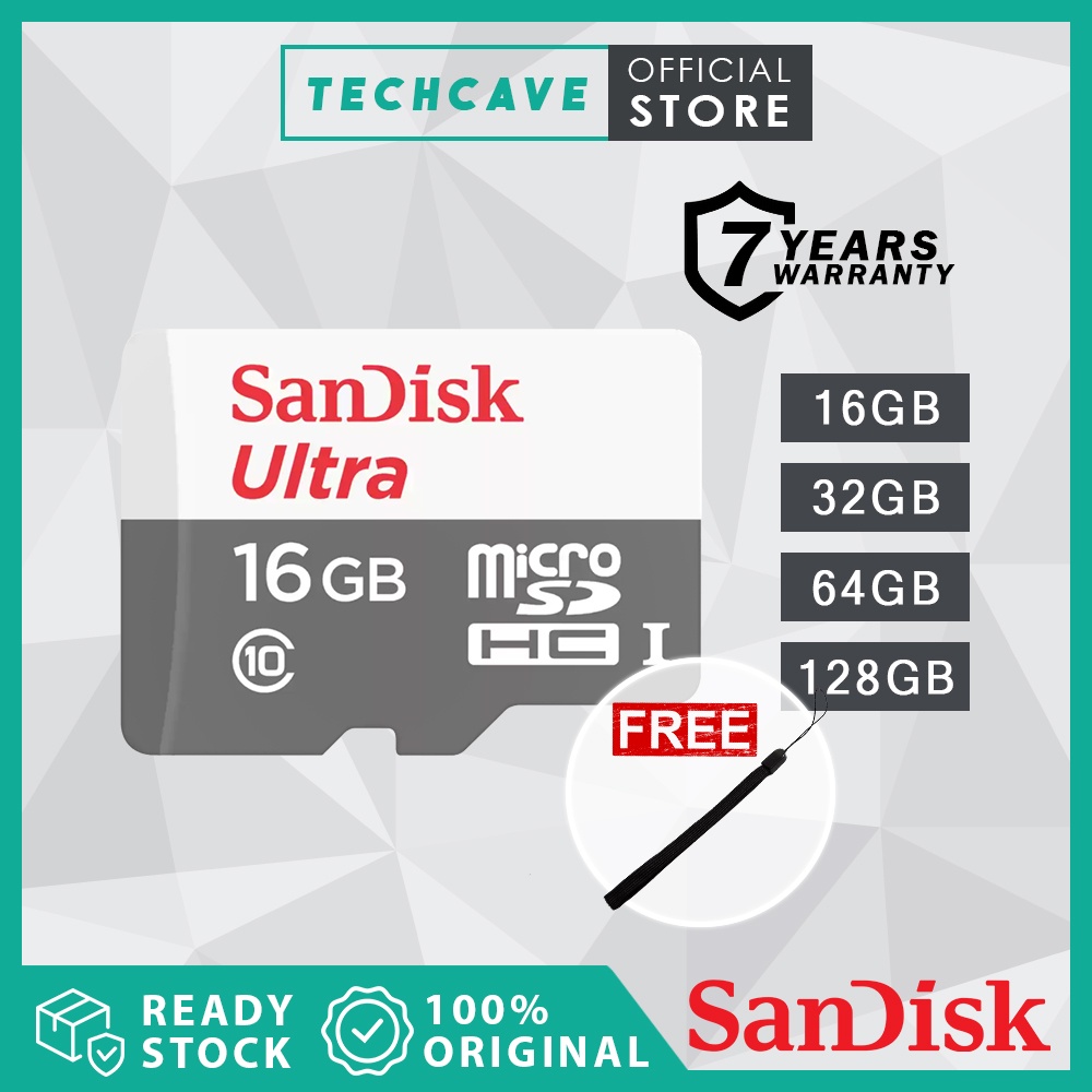 (Ready Stock) Sandisk Ultra Micro SDHC UHS-I Class 10 U1 100MB/s 16GB ...