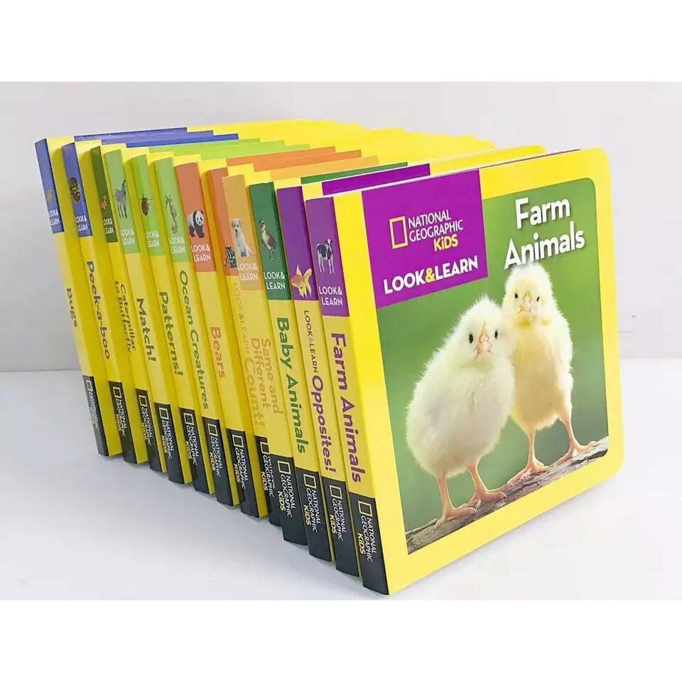 GENUINE NATIONAL GEOGRAPHIC KIDS LOOK & LEARN BOX SET 12 BOARD BOOKS | Shopee Malaysia