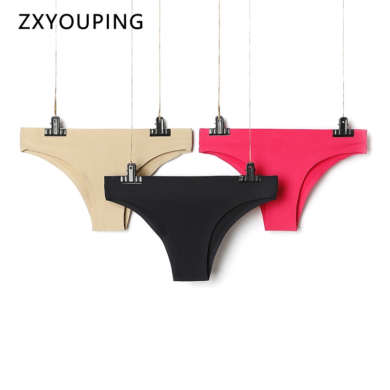 3 Pcs Seamless Briefs Women Underwear Solid Low-Rise Panties Sexy Plus ...