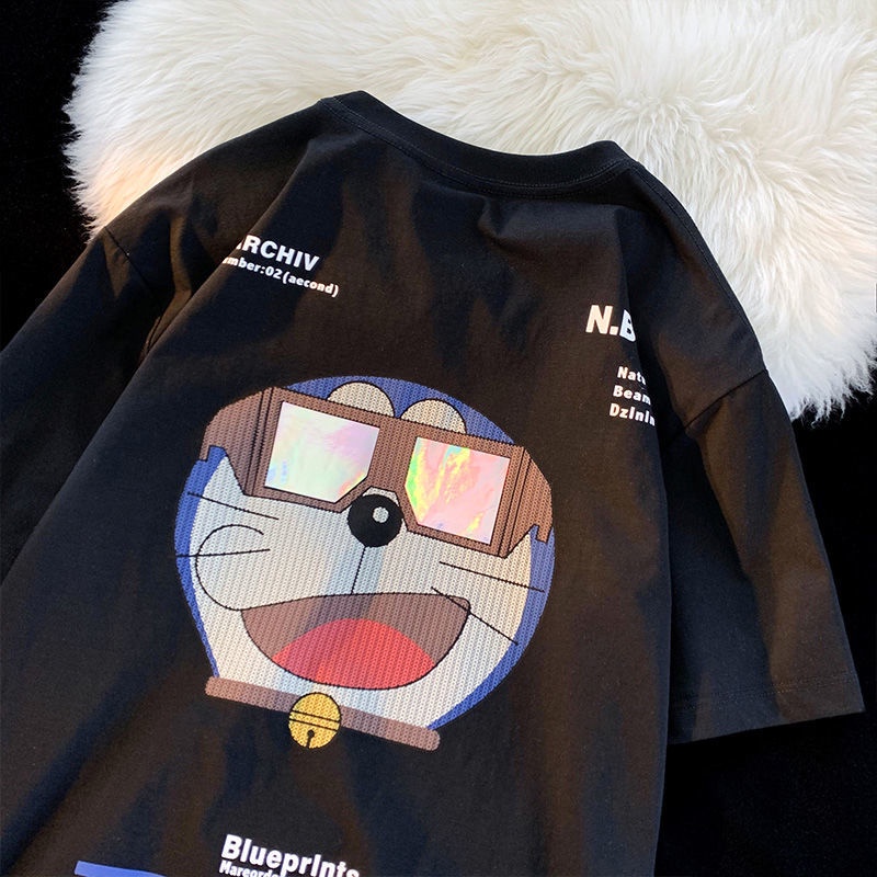 Plus size drew pendek cotton printing loose kemeja t-shirt t harajuku ...