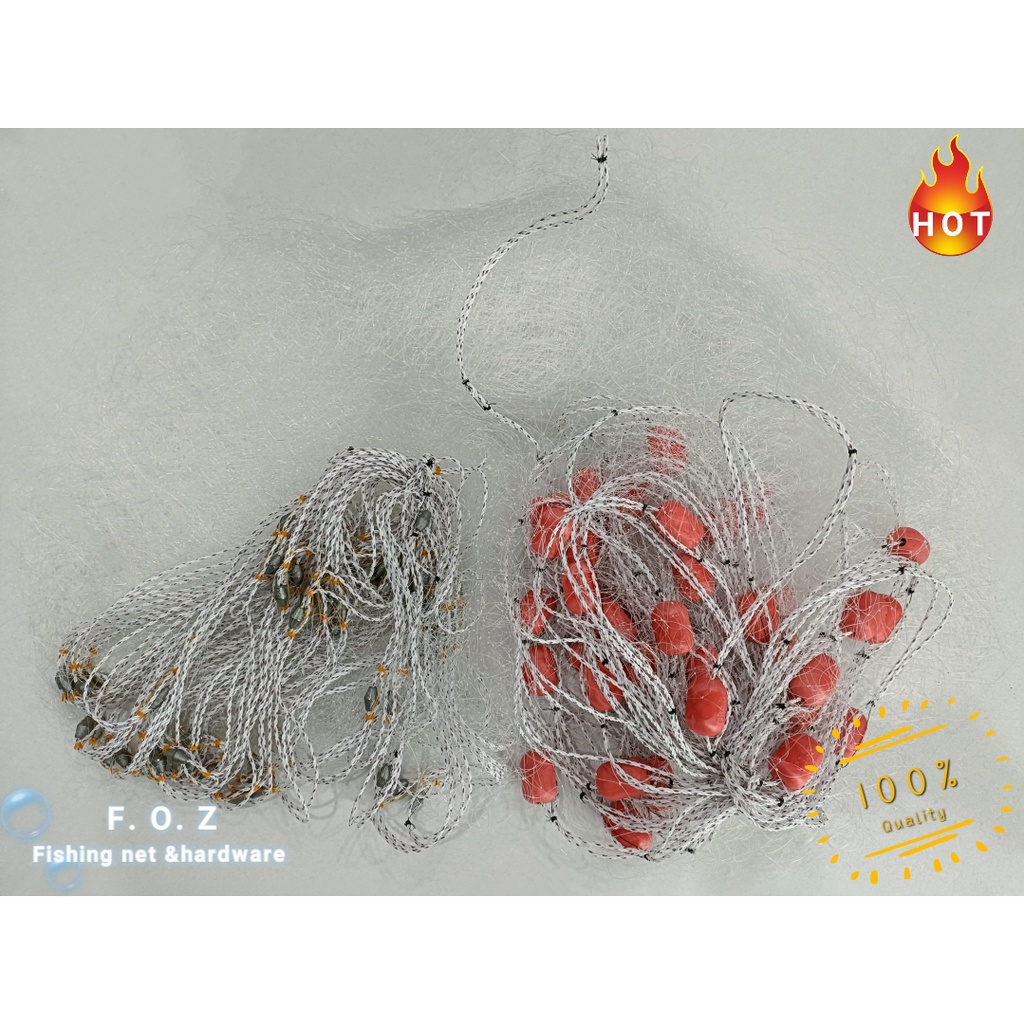 Jaring ikan 0.40mm x 4" x 35MD Jaring Pukat Tangsi Ikan | Siap Dijahit ...