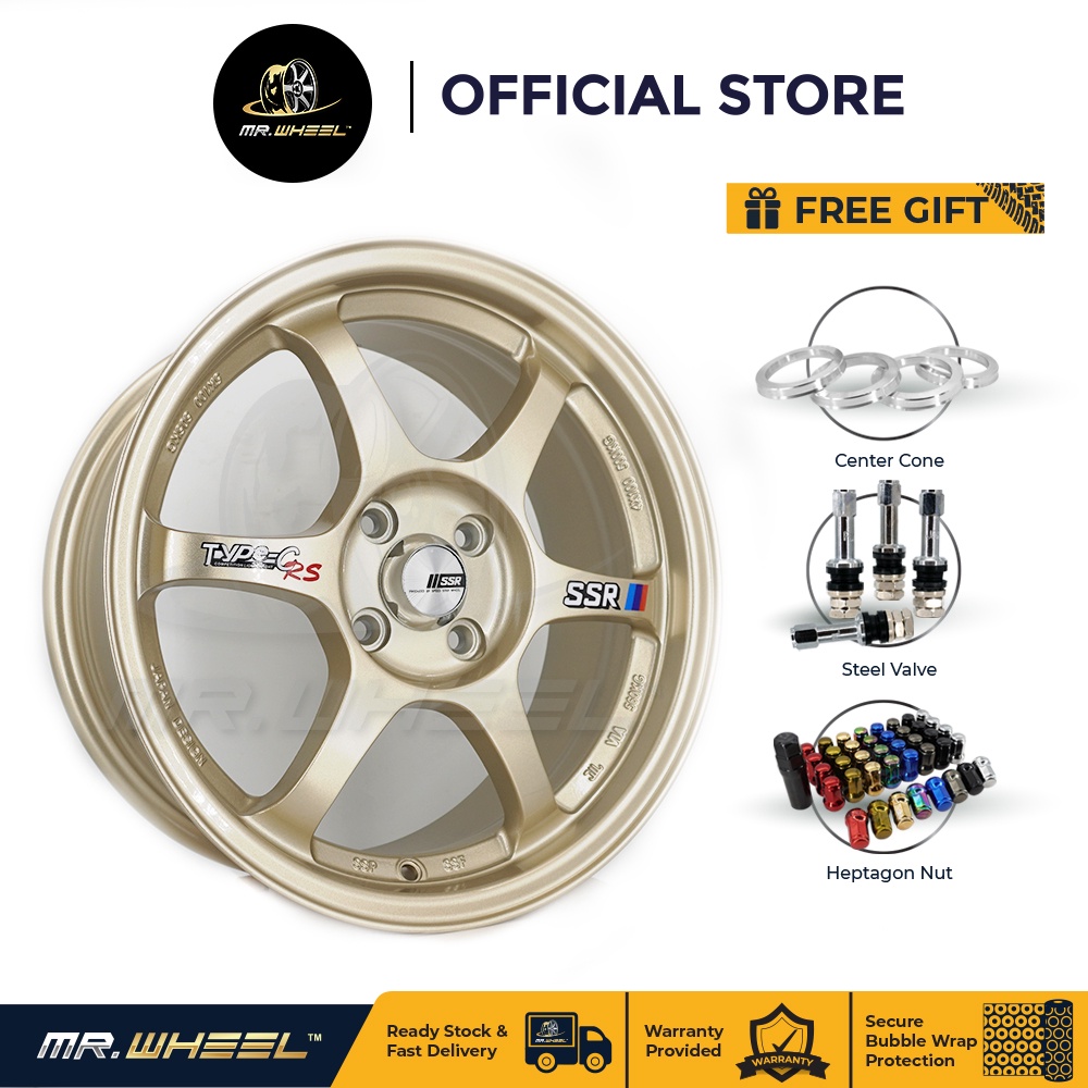 New Sport Rim SSR TYPE-C (Flow Forming) 16x7 4x100 ET38 16 inch Mr Wheel Myvi Alza Saga Vios ...