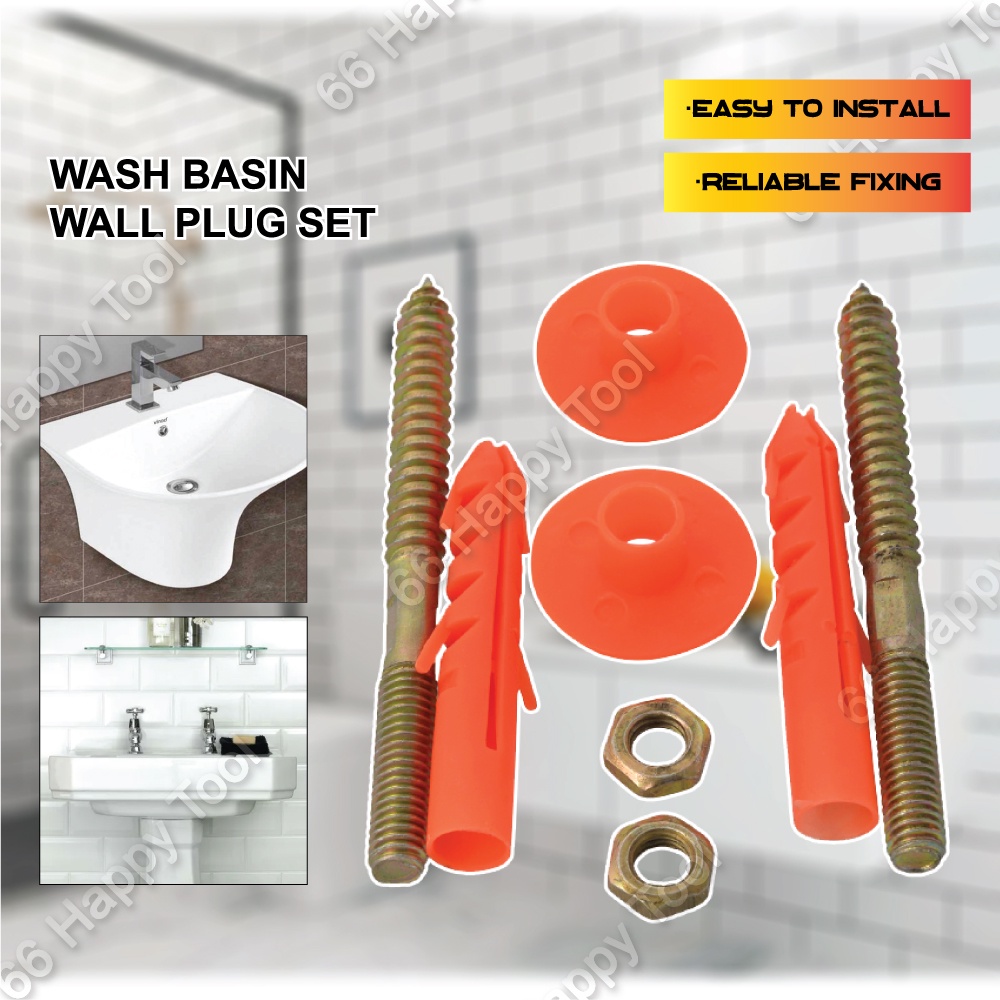 Wash Basin Wall Plug Set Wall-Mounted Basin Fixing Screw Nuts Set ...