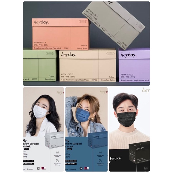 HEYDAY 4ply surgical/medical face mask (MaskOn Malaysia 30pcs per box ...