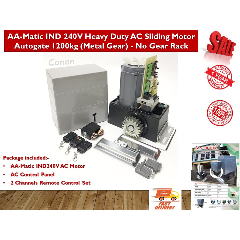 AA-Matic IND 240V Heavy Duty Auto Gate AC Sliding Motor Autogate Set ...