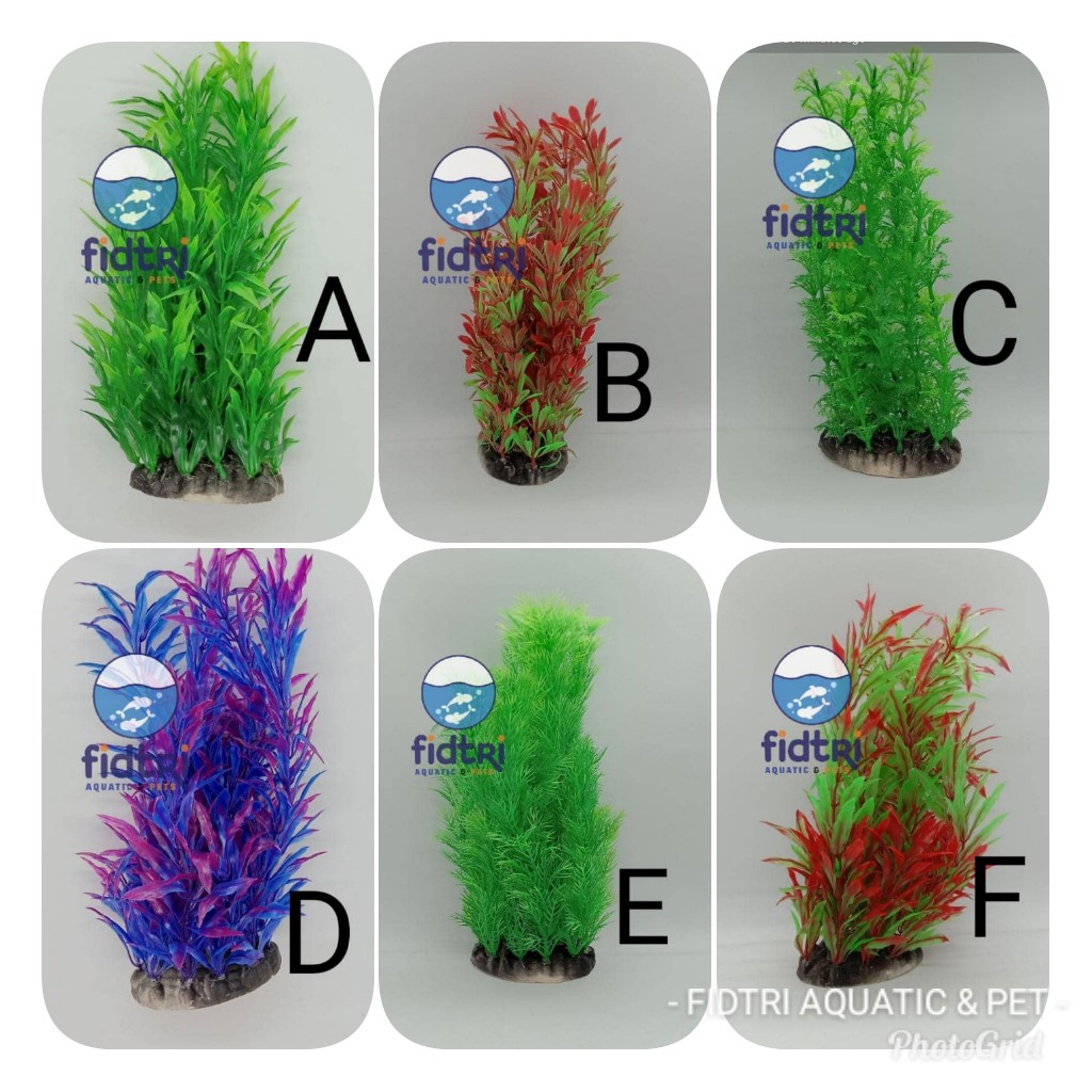 AKSESORI HIASAN DALAM AKUARIUM POKOK PLASTIK UNTUK AIR TAWAR DAN MASIN ...