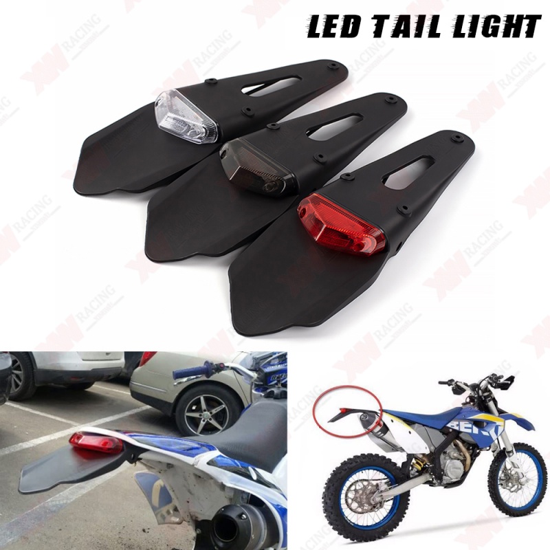 XW RACING Rear Fender Mudguard Lamp LED Brake Red Tail Light License ...