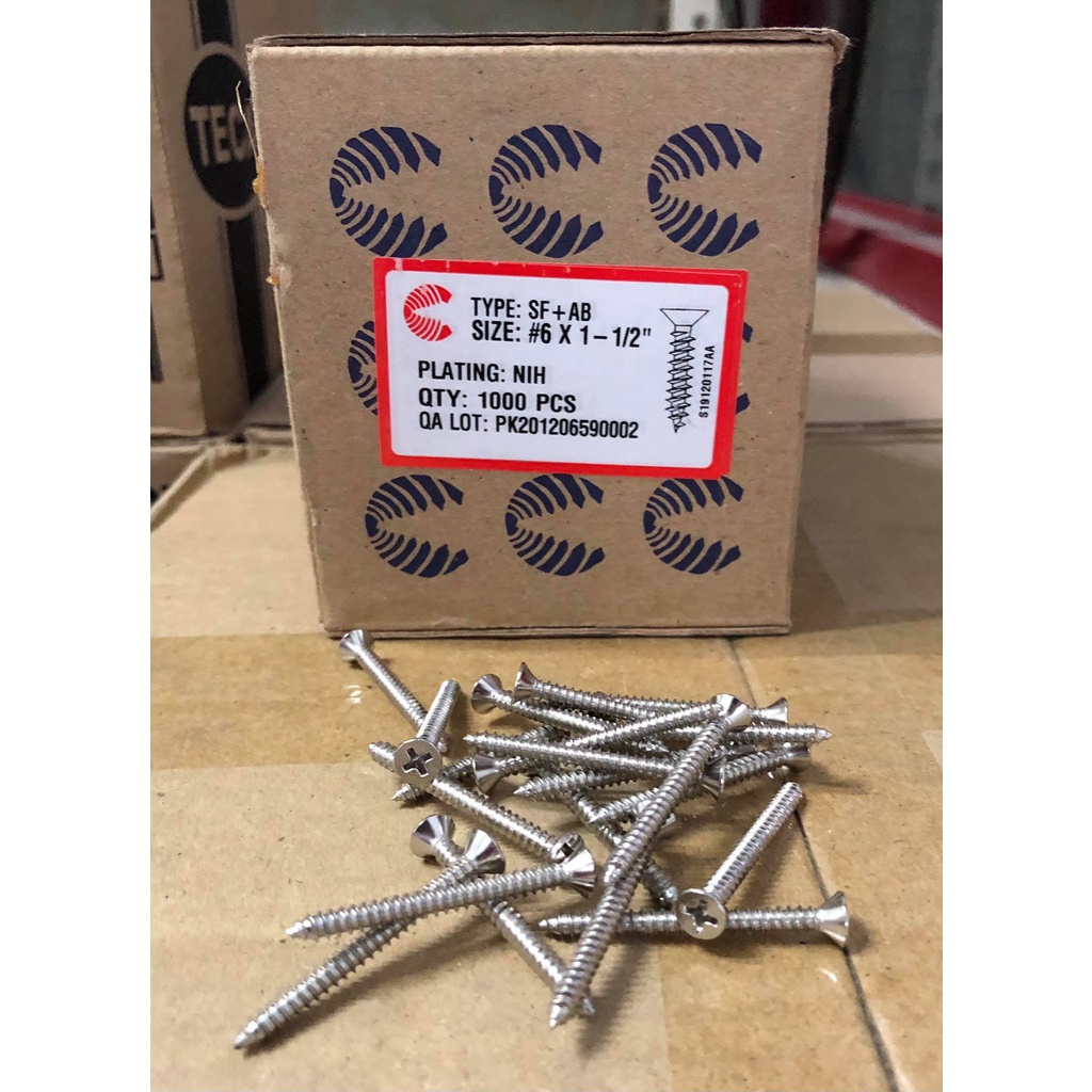 SUS 304 / Nickel Coat CSK Self Tapping Screws Wood Chipboard Screw Flat ...