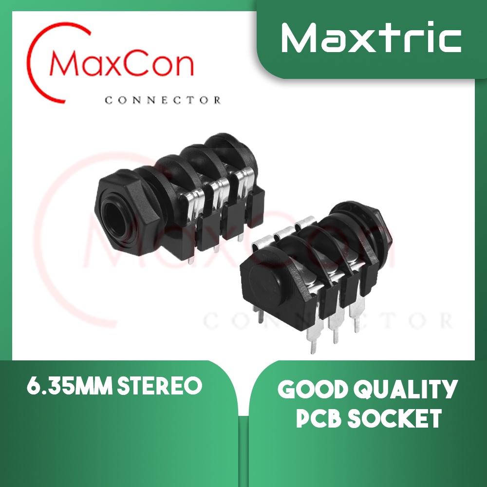 Maxcon 6.35MM STEREO PCB Socket 6 Pin 1/4" Female Stereo Headphone Jack ...