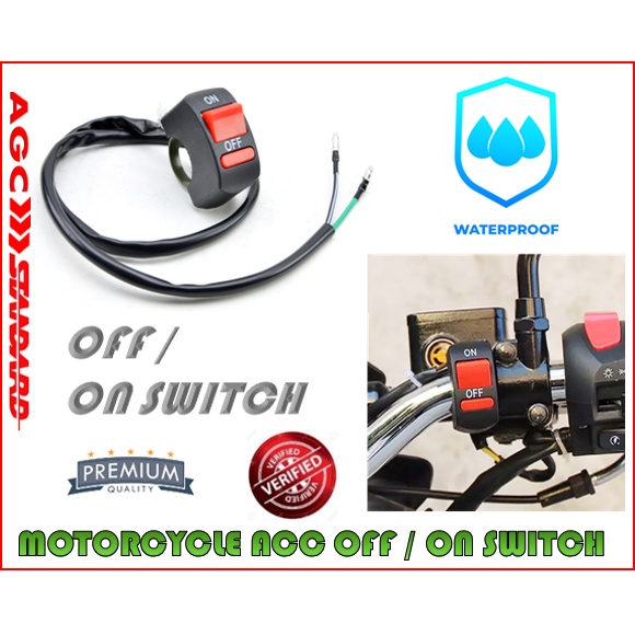 WATERPROOF OFF ON BUTTON SWITCH HANDLEBAR MOUNTING SPOTLIGHT & HEAD ...