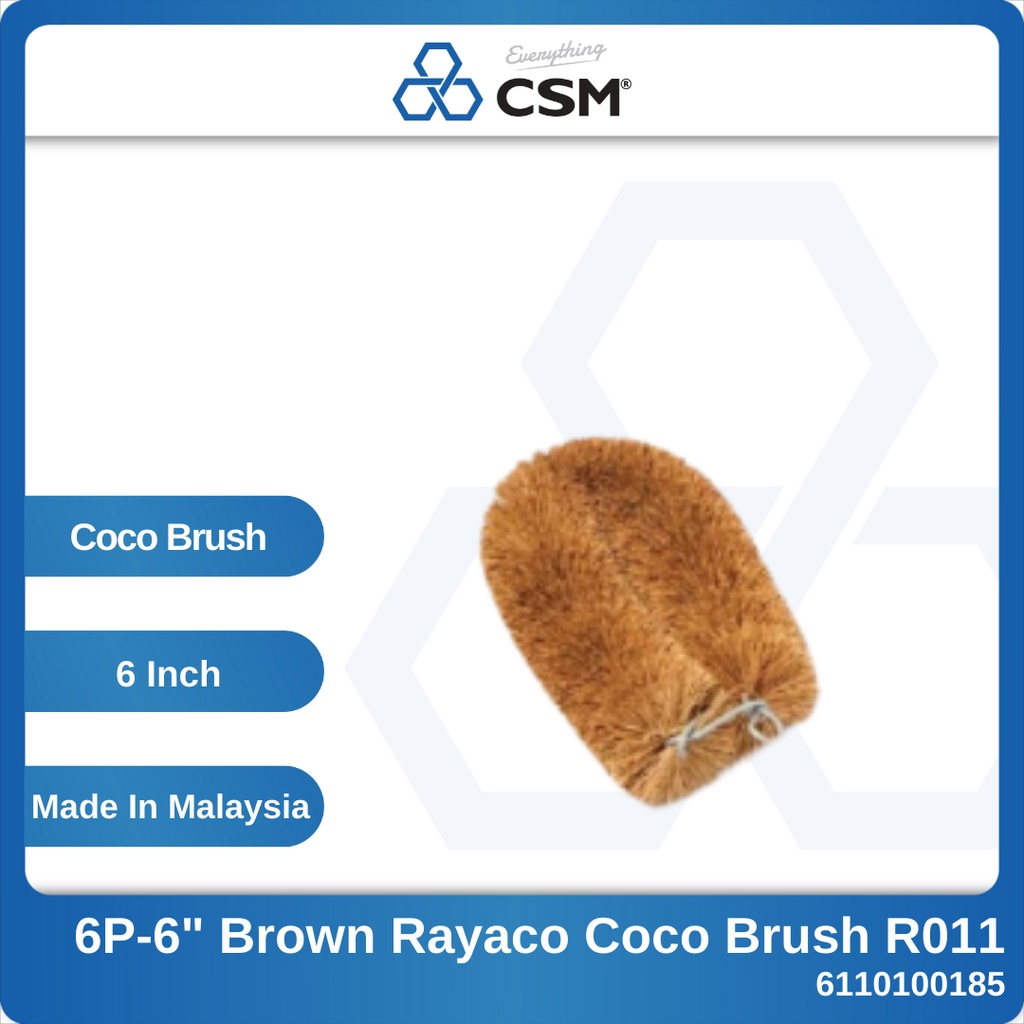 6P - 6" Brown Rayaco Coco Brush R011 Berus Sabut | Shopee Malaysia
