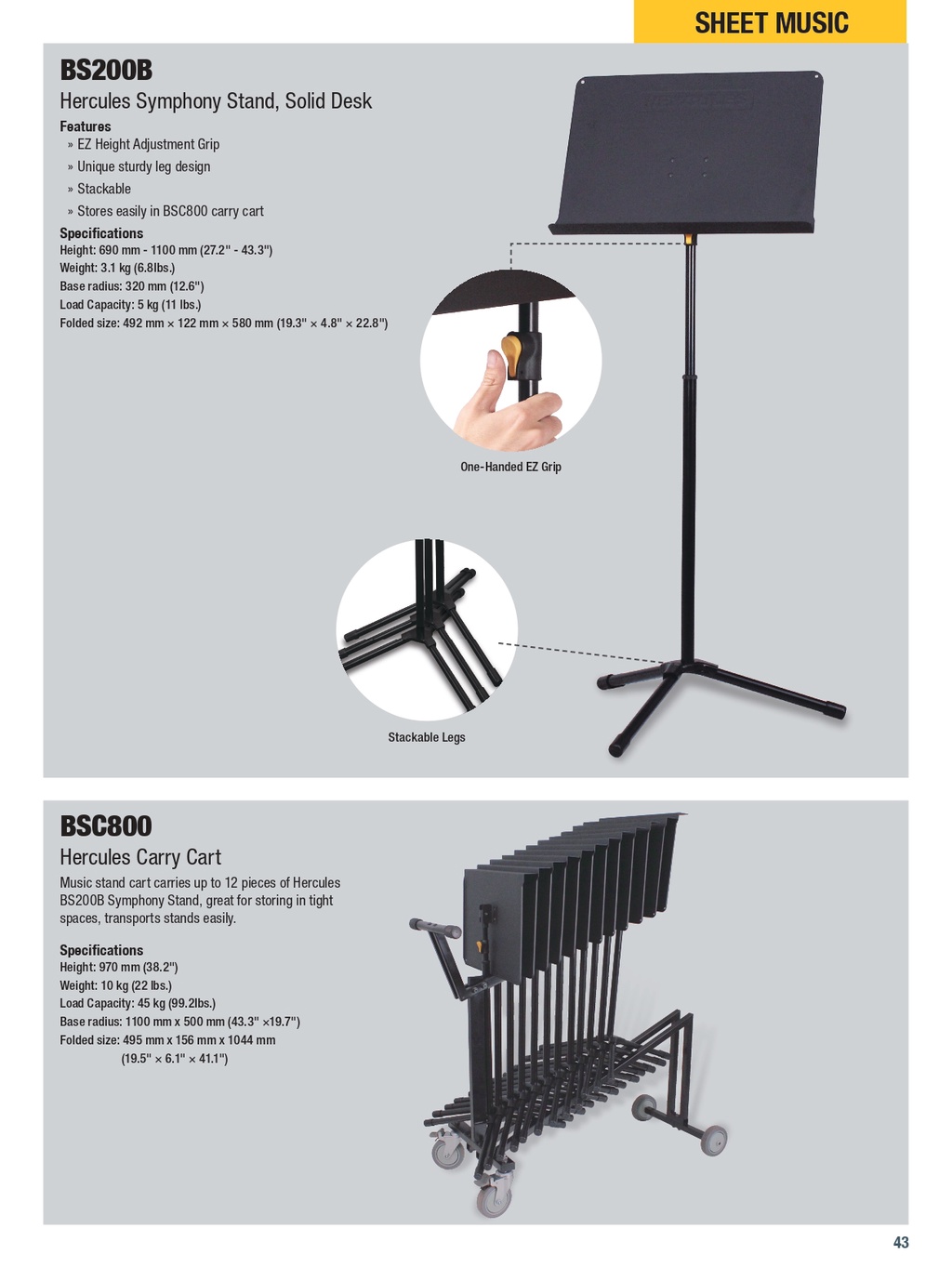 Hercules BS200B PLUS Symphony Stand W/Quick Release Mechanism Music ...