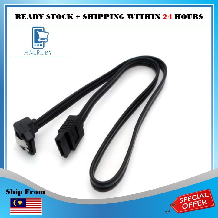 SATA CABLE 3.0 6Gbps L Shape / Straight Serial ATA Data Cable SATA 3 ...
