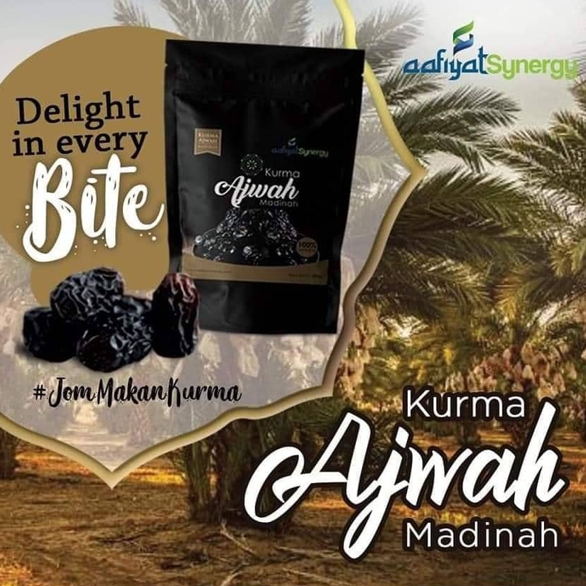 Kurma Ajwa, Ajwah Dates, Ajwa Madinah, Ajwah, 1 box x 6 pouches (1.2kg ...