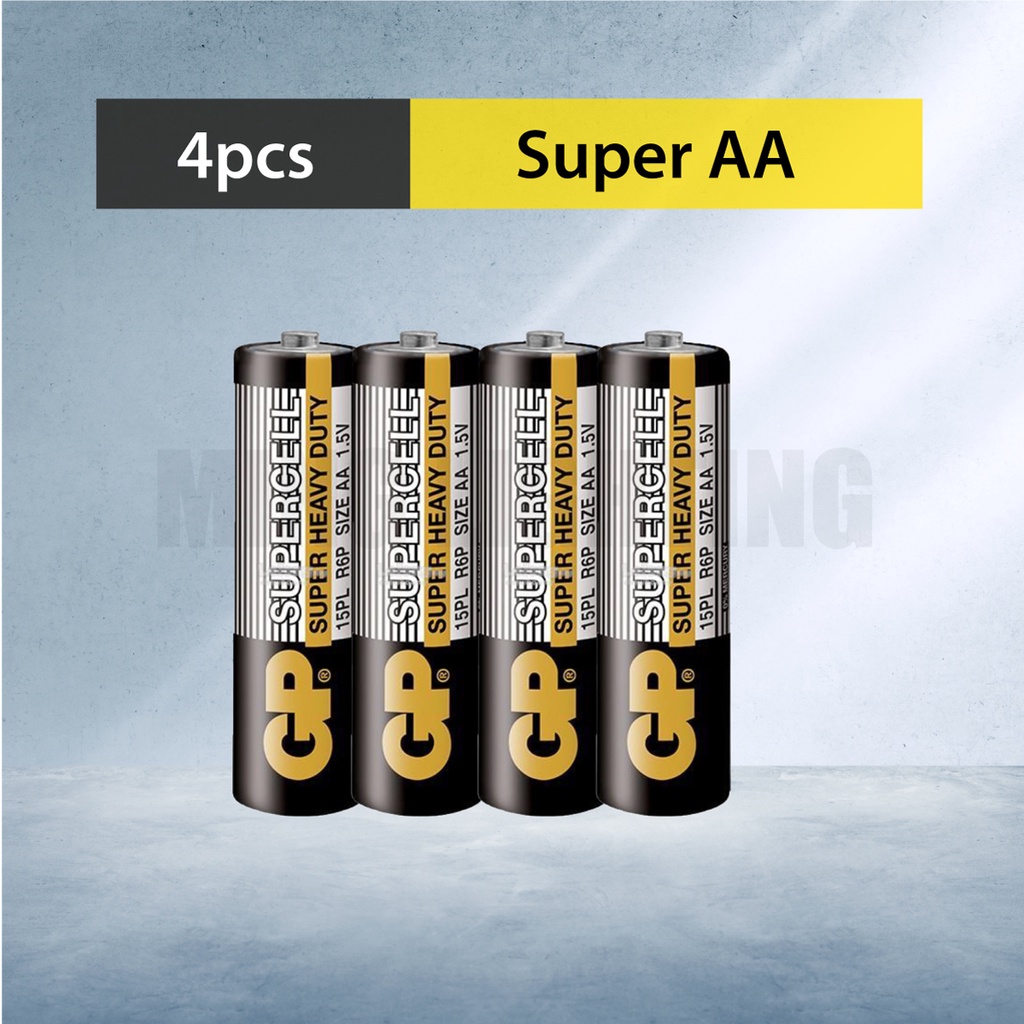GP Supercell AA AAA Bateri 1.5V Battery Heavy Duty Cell Mainan Remote ...