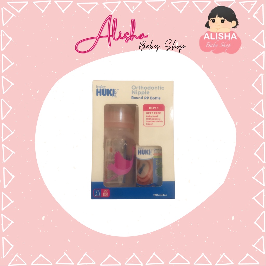 Huki Baby Milk Bottle Flat Milk Bottle 120ML Free Gift | Shopee Malaysia