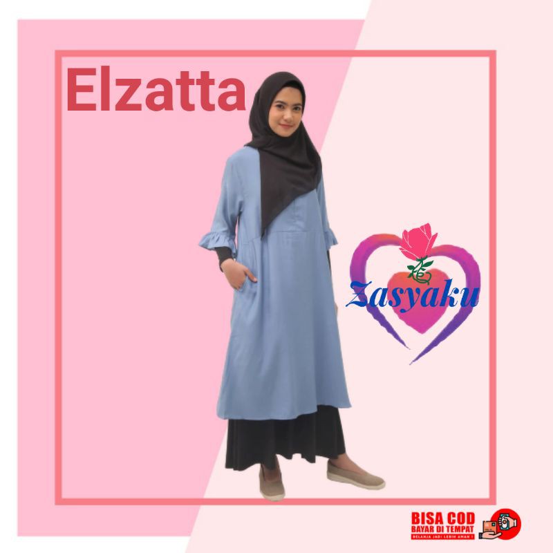 Maya Dress Muslim Elzatta Original Outer Clothing Muslimah Ori Branded Women Homewear Home Wear ...