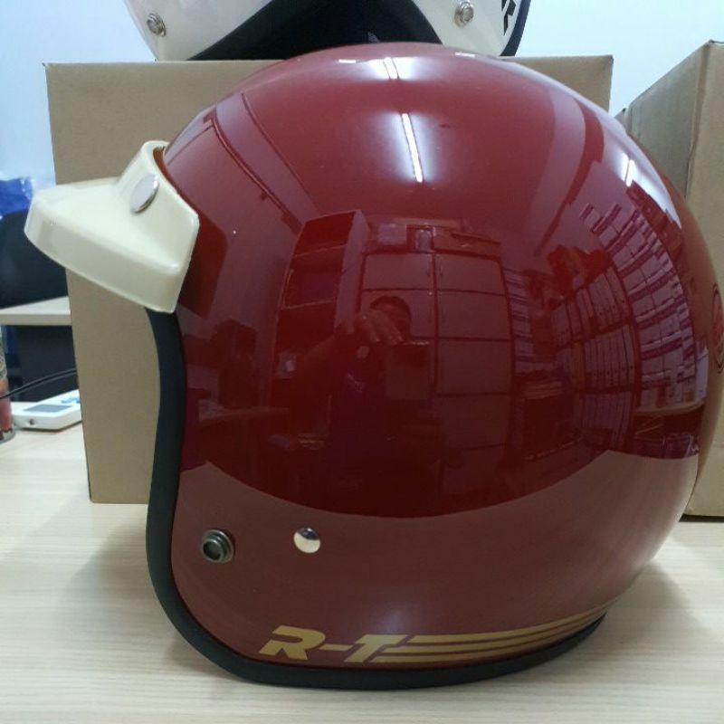 HELMET BOB CUTTING RT HELMET (FREE VISOR BOB HEAD/STICKER/CAP PUTIH ...