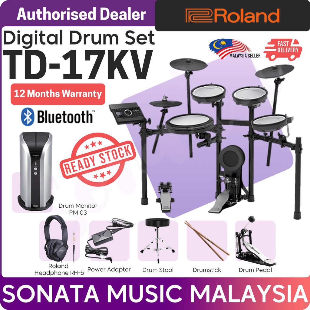 Roland TD-17KV V-Drums Digital Electronic Drum Package B (TD17KV / TD ...