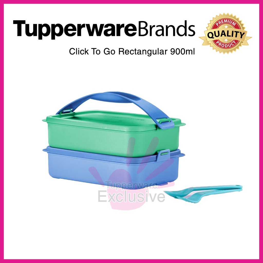 Click To Go Rectangular 900ml Tupperware Mangkuk Tingkat Viral Tapau ...