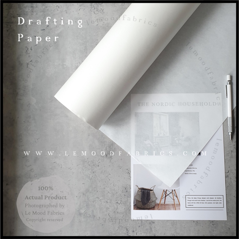 Le Mood 50 Meter Drafting Paper (1 Roll) Tracing Paper Pattern Paper ...