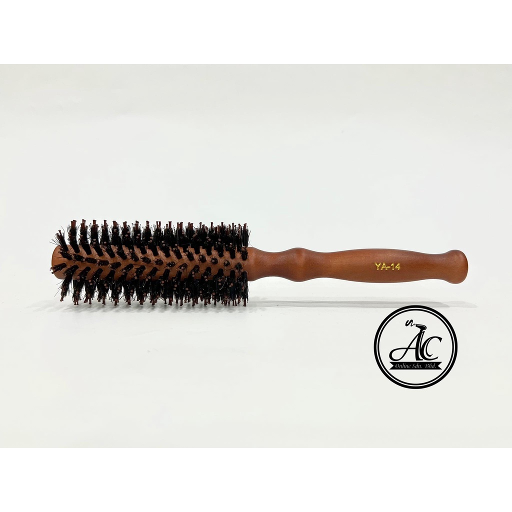 Wooden Rolling Comb Hair Brush Hair Comb Anti-Static Round Comb Blower ...