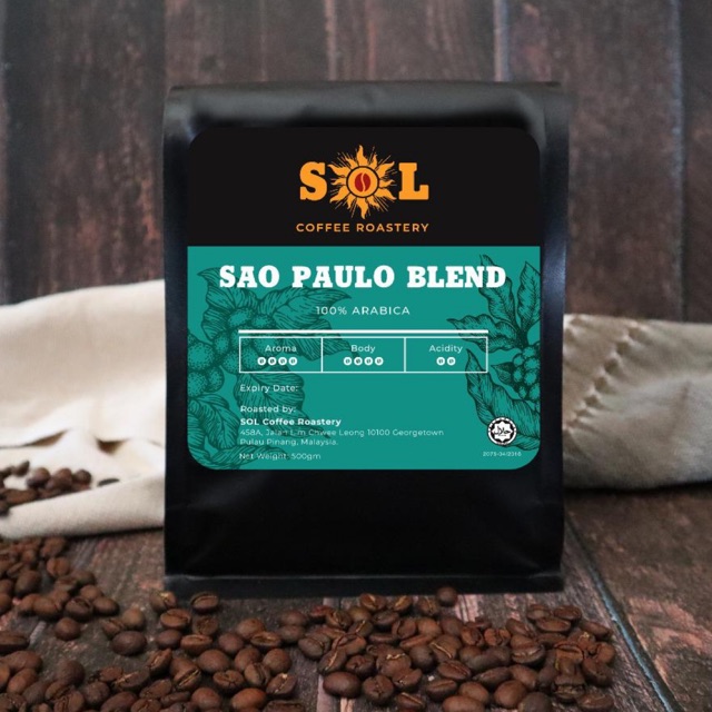 💯% Arabica Coffee Bean (SOL Sao Paulo Blend)- Freshly Roasted | Shopee ...