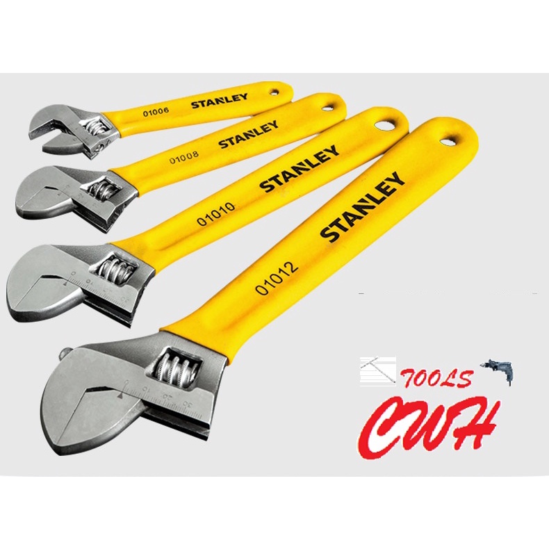 4"-18" STANLEY RUBBER HANDLE ADJUSTABLE SPANNER WRENCH 01004 01006 ...