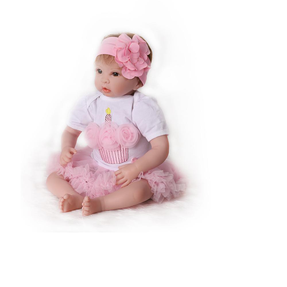 22 inch Real Life Soft Vinyl Silicone Reborn Baby Doll with Clothes ...