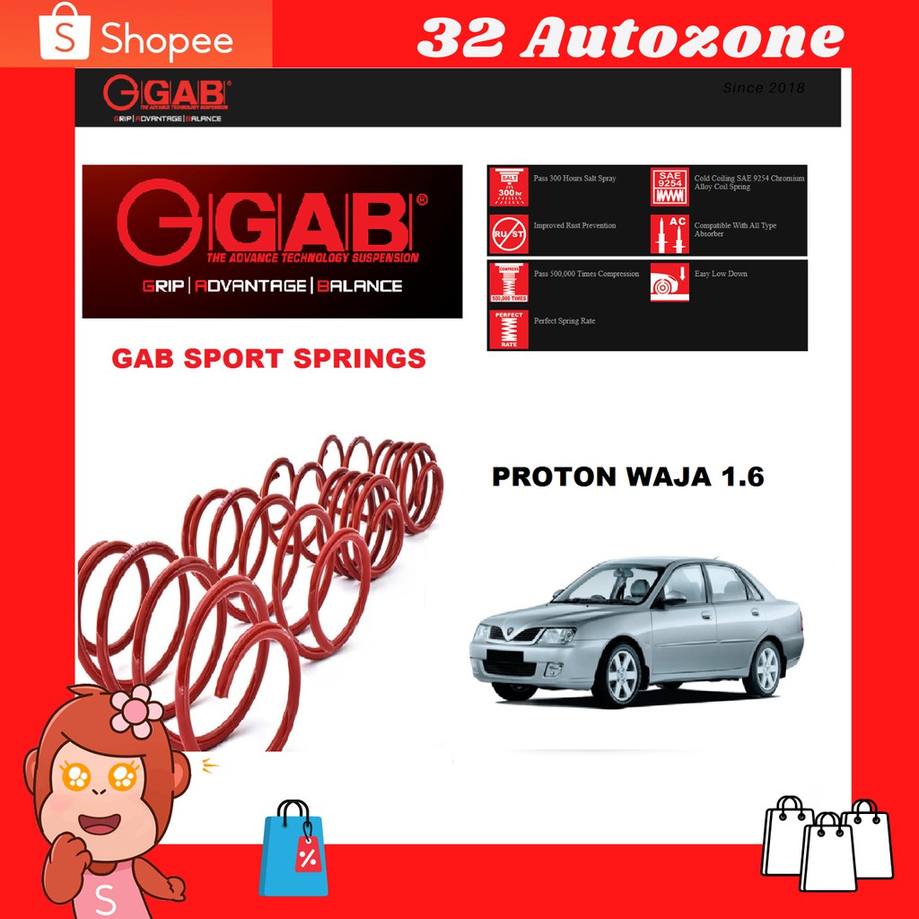 Original GAB Sport Spring for Proton Waja | Shopee Malaysia