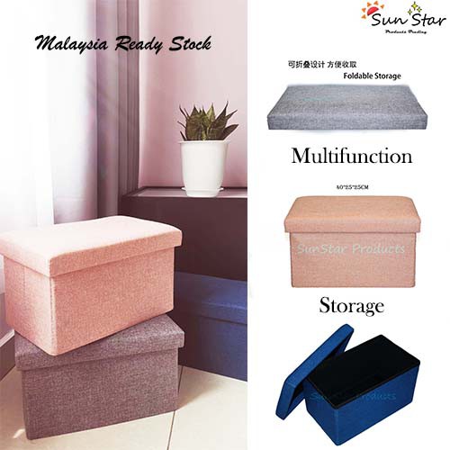 MY Ready Stock Multifunction foldable storage stools sofa storage box ...