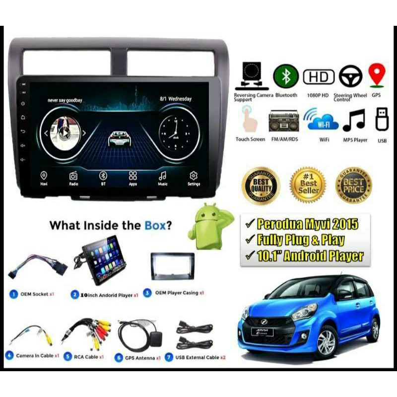 Perodua Myvi Icon & Lagi Best 10.1 Inch Android Player | Shopee Malaysia