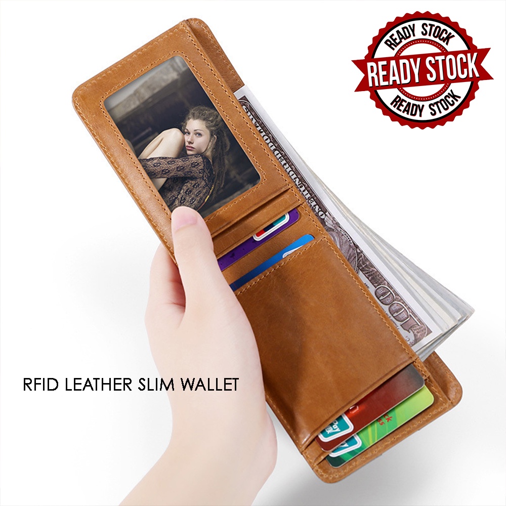 RFID SLIM CARD HOLDER LEATHER SLIM WALLET KAD HOLDER LELAKI DAN WANITA ...