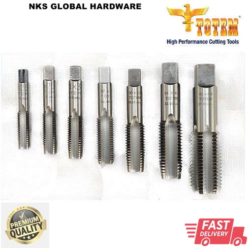 #READYSTOCK# TOTEM CARBON STEEL HAND TAP COMMON PITCH M2 - M16 (3PCS ...