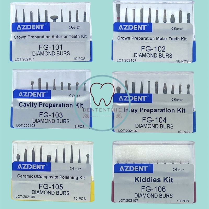 Azdent Bur Dental diamond bur preparation Dental preparation crown ...