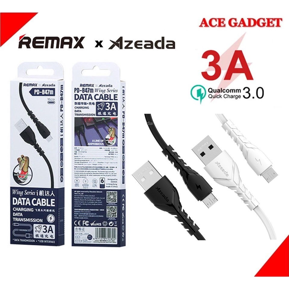 Remax PD-B47 3A Cable Azeada Wing Series Fast Charging Data Cable ...