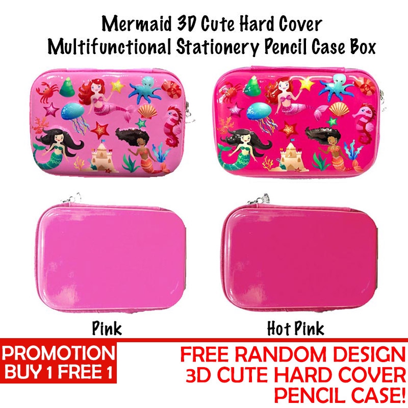 (BUY 1 FREE 1 RANDOM DESIGN) Mermaid 3D Cute Hard Cover Multifunctional ...